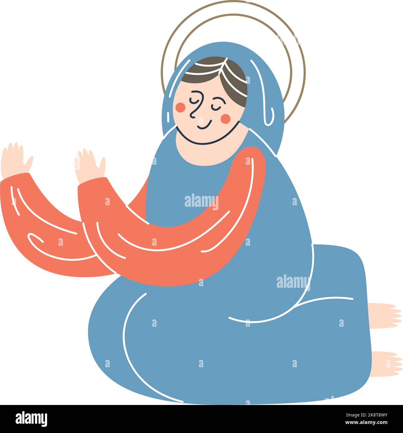 mary virgin manger character nativity scene Stock Vector Image & Art ...
