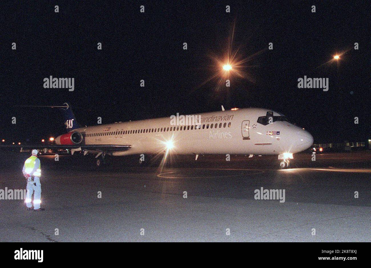 Oslo. A SAS aircraft in new colors was honored to be the last flight ...