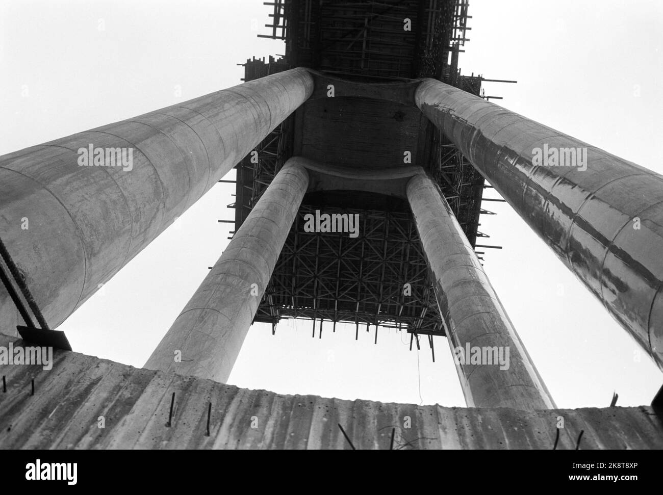 Tromsø, August 1959. Tromsøbrua under construction. The sail height is ...