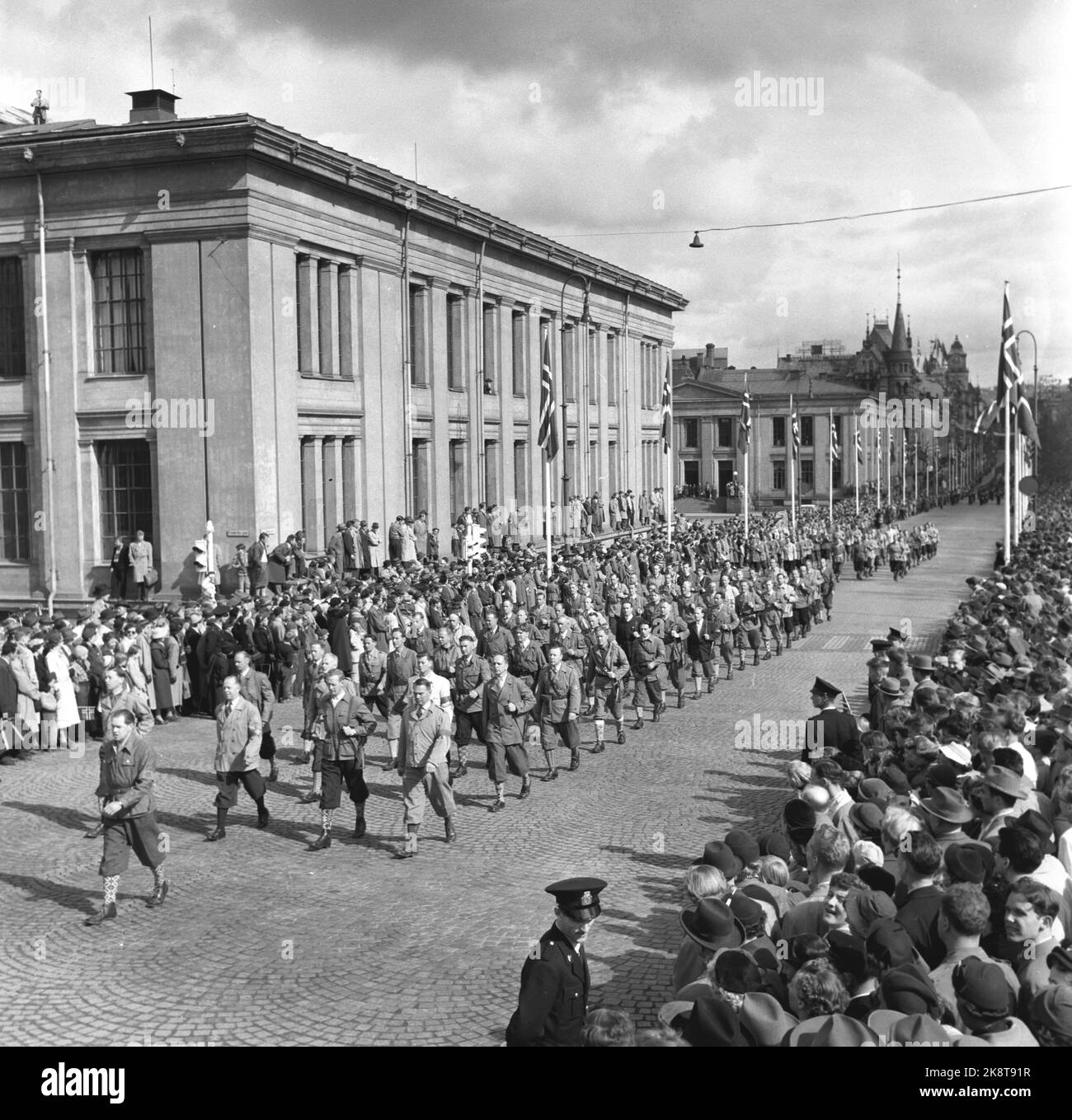 Oslo 195507. The 10th anniversary of the liberation of Norway. The home ...