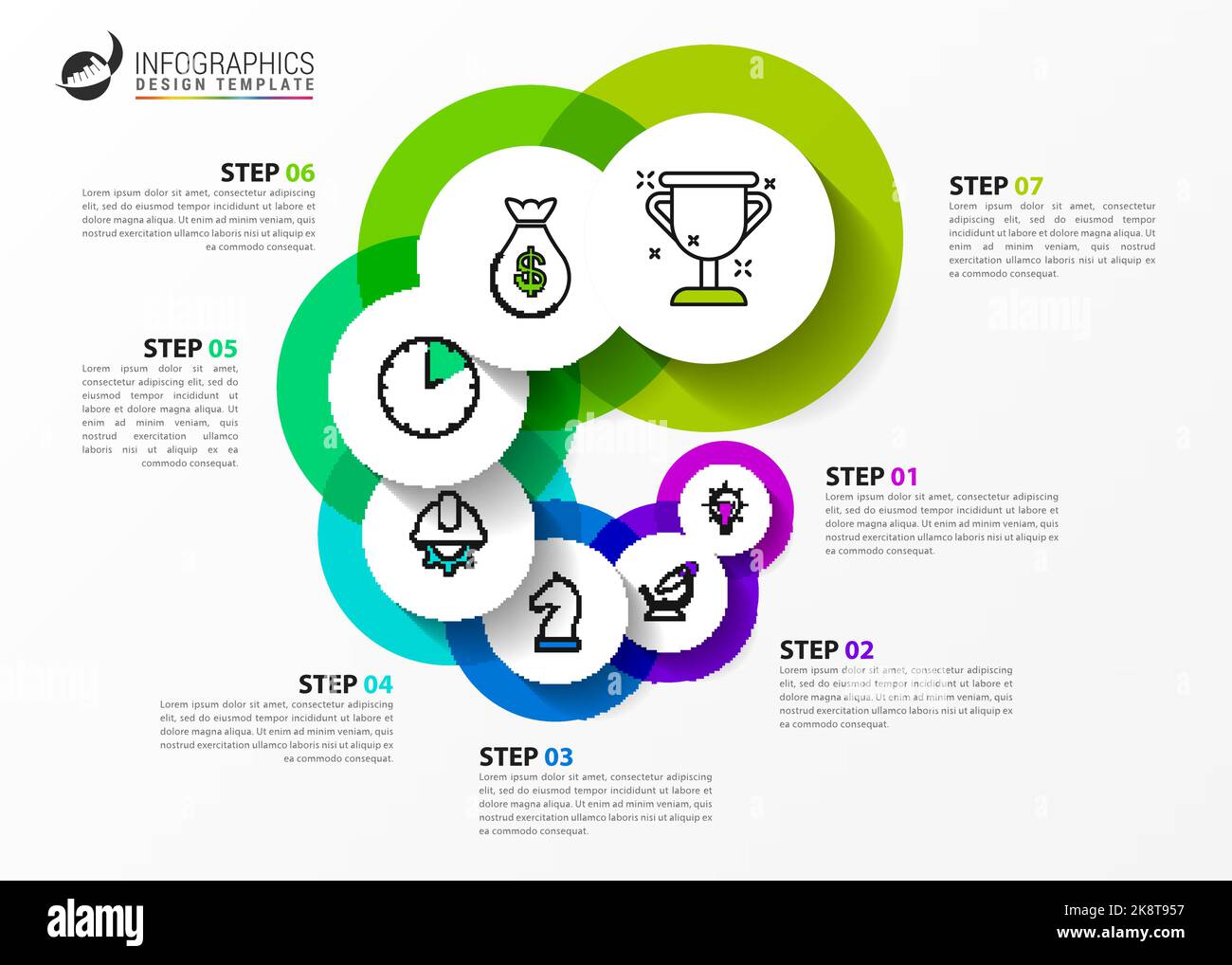 Infographic design template. Creative concept with 7 steps. Can be used ...
