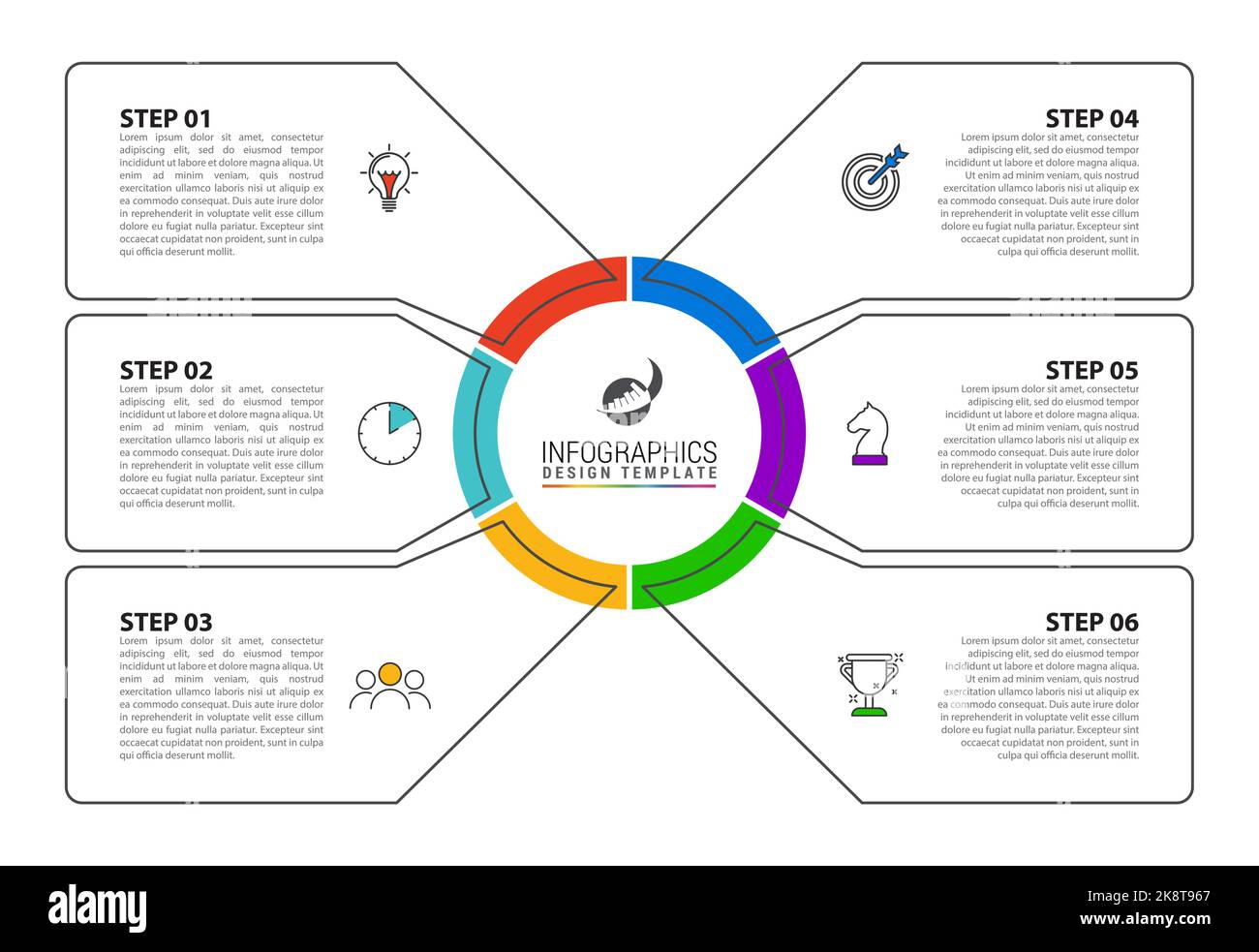 Infographic design template. Creative concept with 6 steps. Can be used ...
