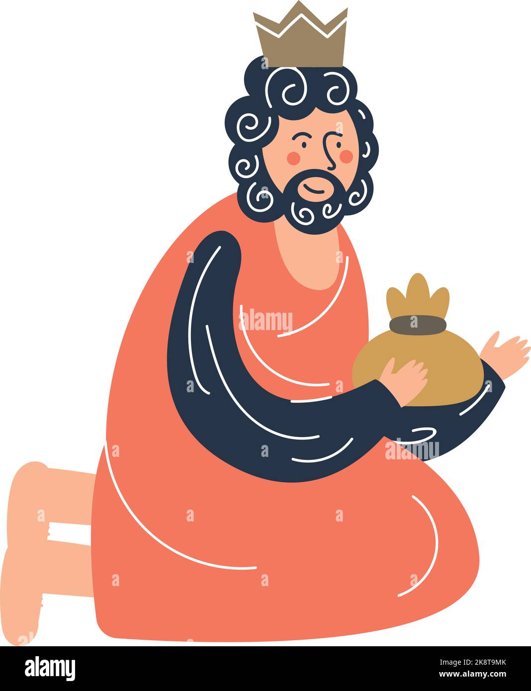 baltasar wise men manger character nativity scene Stock Vector Image ...