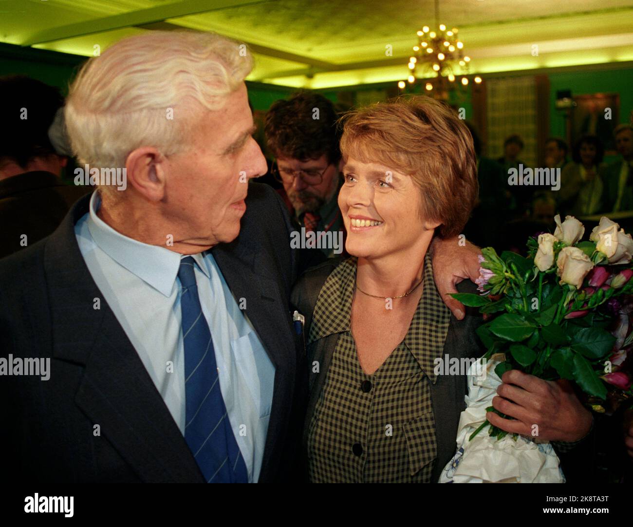 Oslo 19930914. Party leader of the Center Party Anne Enger Lahnstein ...