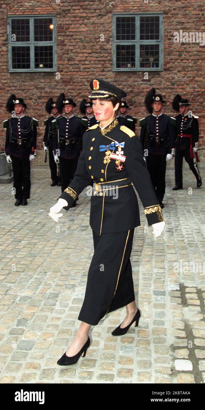 Oslo 19970528: Police Chief Ingelin Killengreen in Uniform arrives at ...