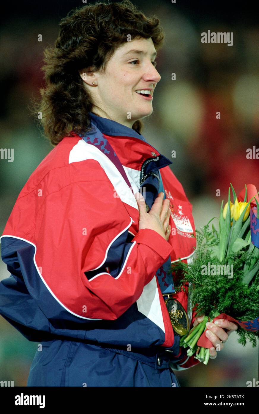 Hamar 1994-02-19 Olympic Games 1994 Lillehammer. Quick races, women, 500 meters. Bonnie Blair ...