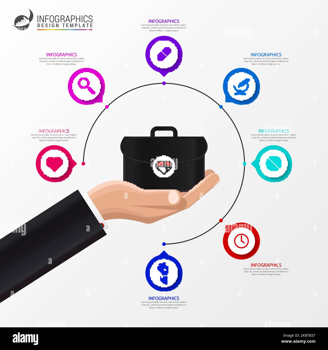 Infographic design template. Creative concept with 7 steps. Can be used ...