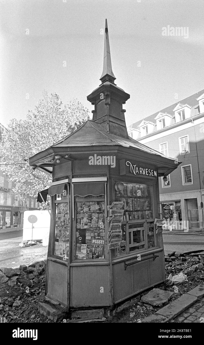 Oslo October 1978 The old Narvesen kiosk at Aschehoug's place will be ...