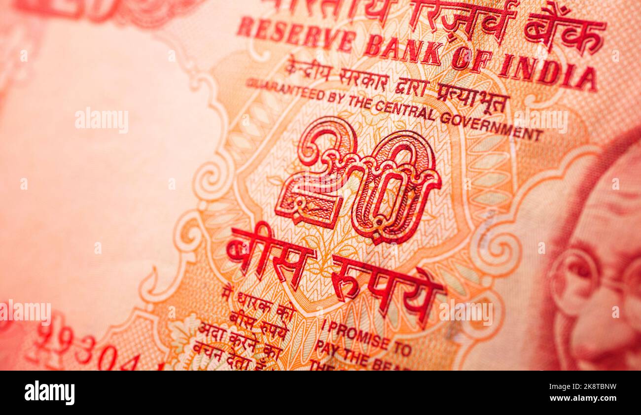 Close up of Indian Currency Note Stock Photo - Alamy