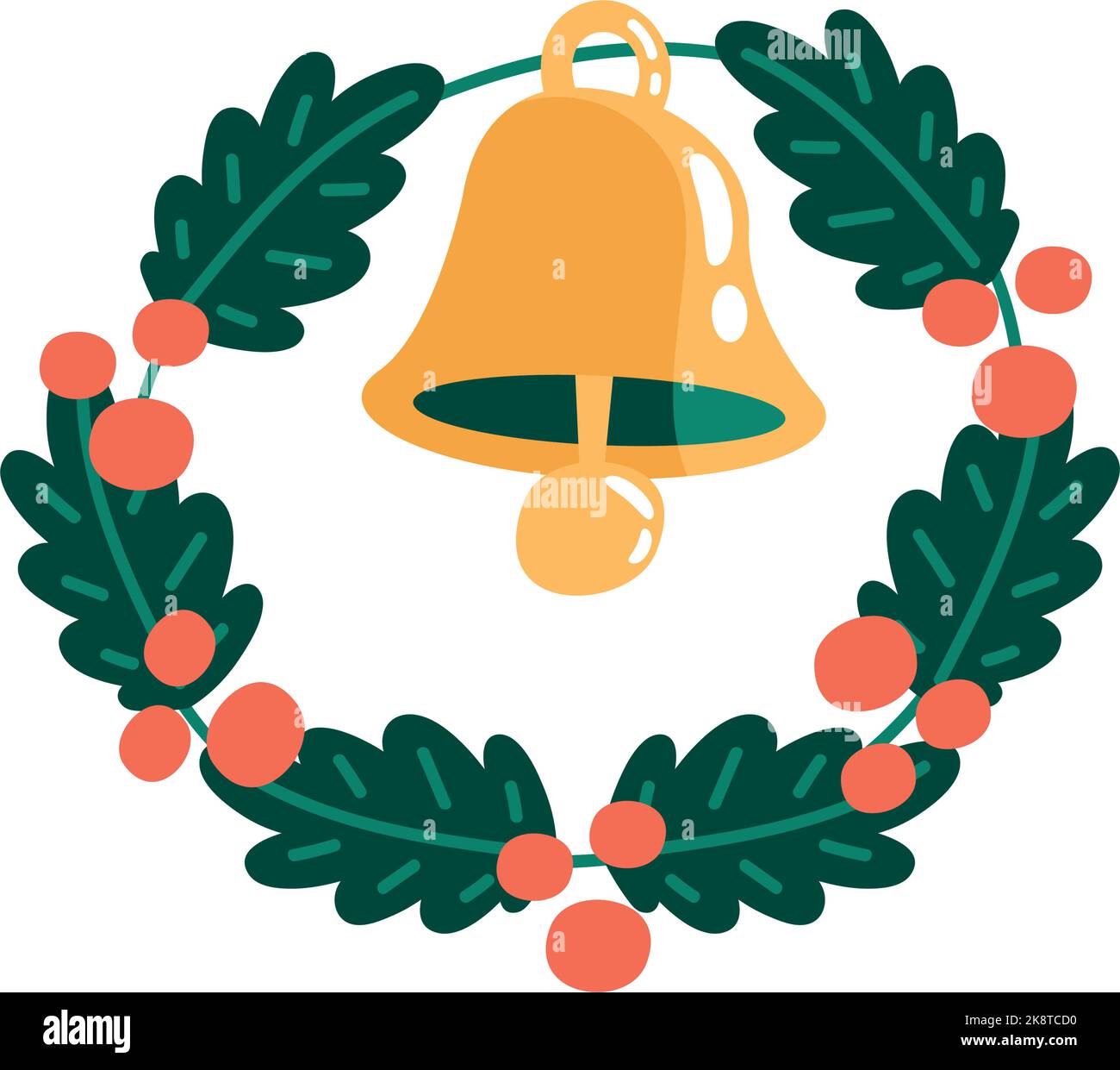 christmas crown with bell icon Stock Vector Image & Art - Alamy