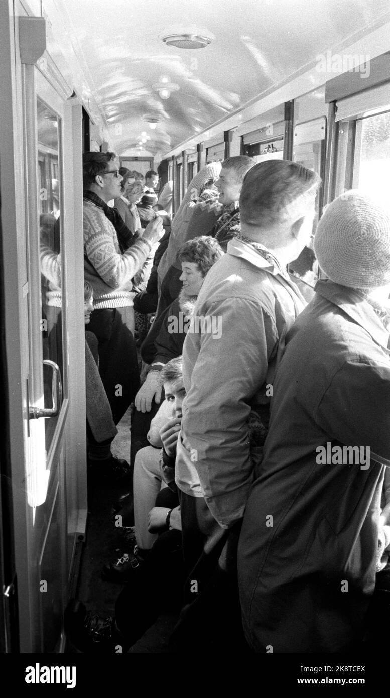 Easter 1962 cramped about the space on board the trains hi-res stock ...