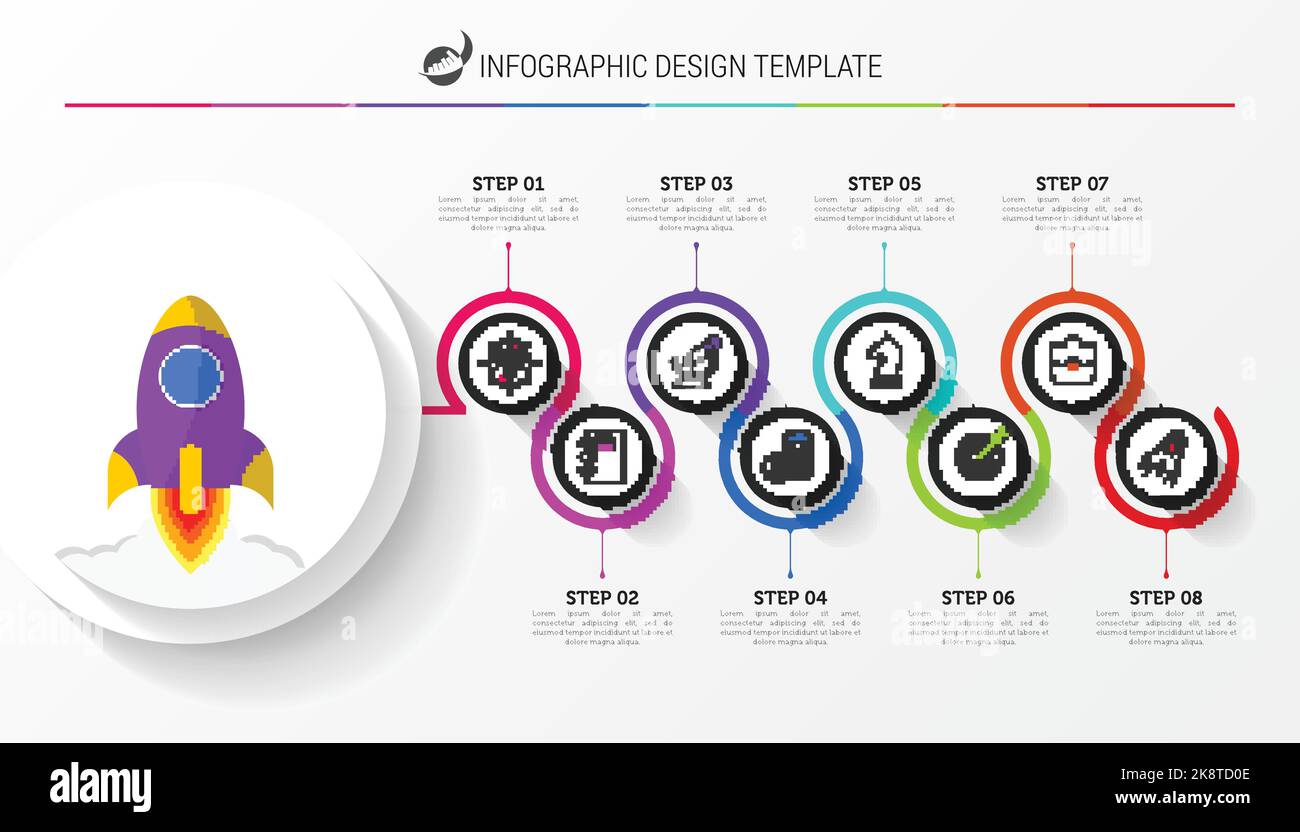 Infographic design template. Creative concept with 8 steps. Can be used ...