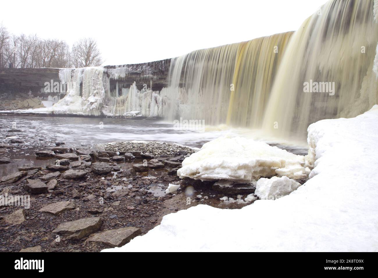 Frozen waterfall named Jagala Falls - highest natural waterfall in ...