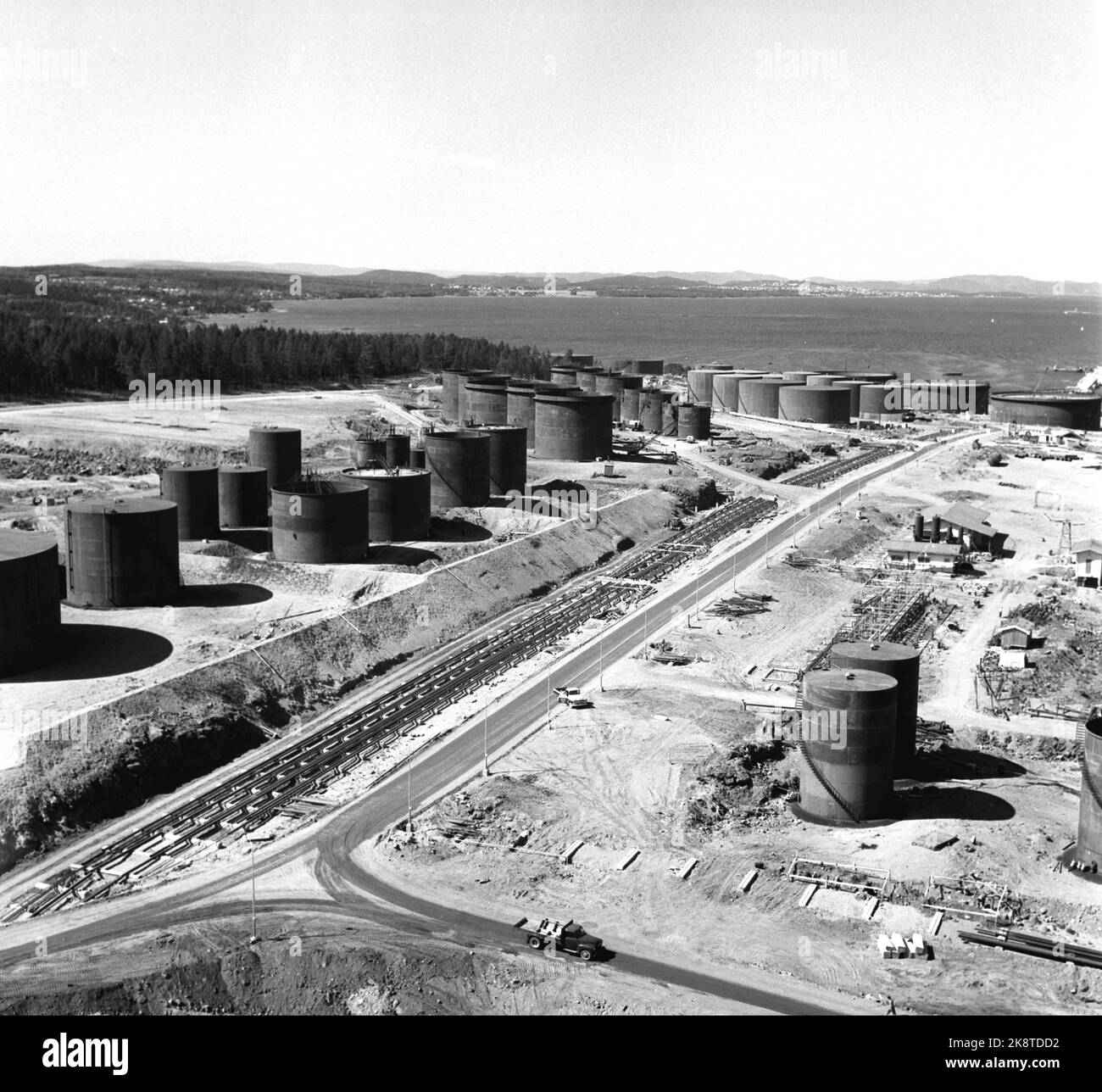 Tønsberg 196007 Norway's first oil refinery under construction at ...