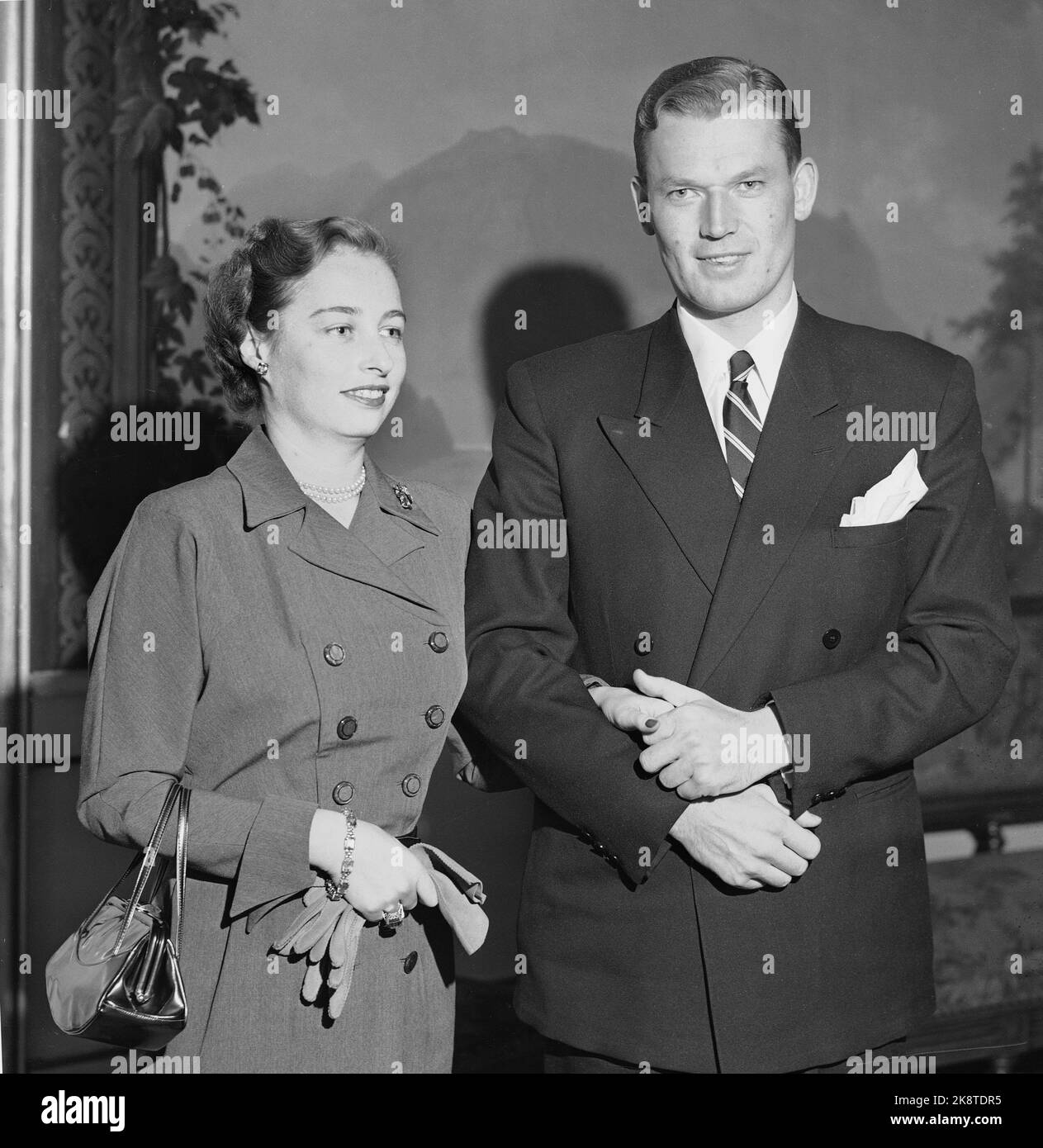 Oslo 19530214. The engagement of Princess Ragnhild and shipowner Erling ...