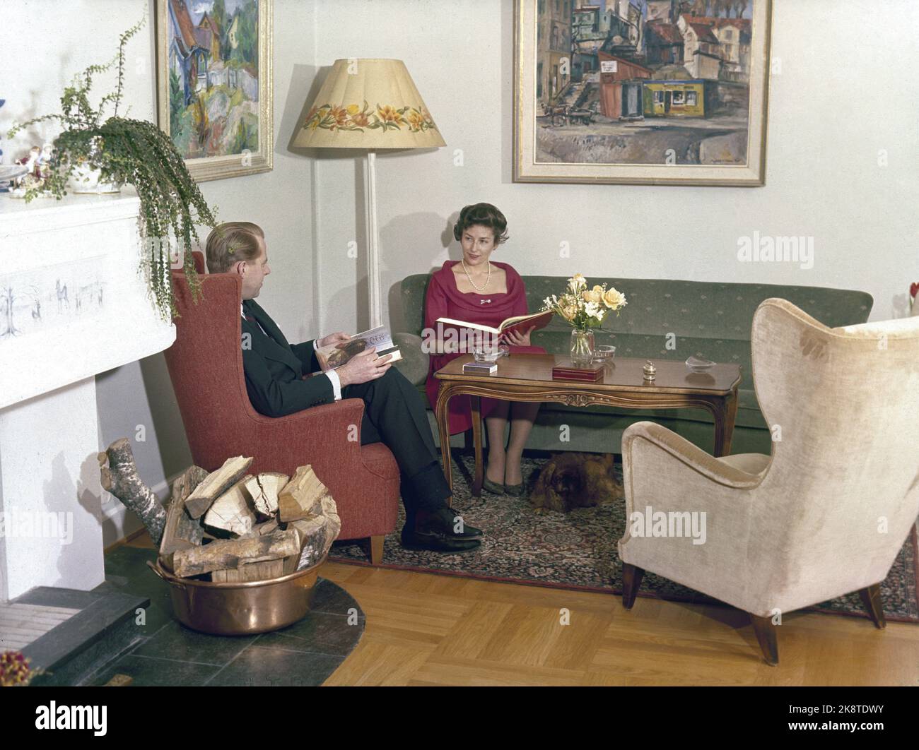 Oslo 196201. Princess Astrid and Johan Martin Ferner at home in their ...
