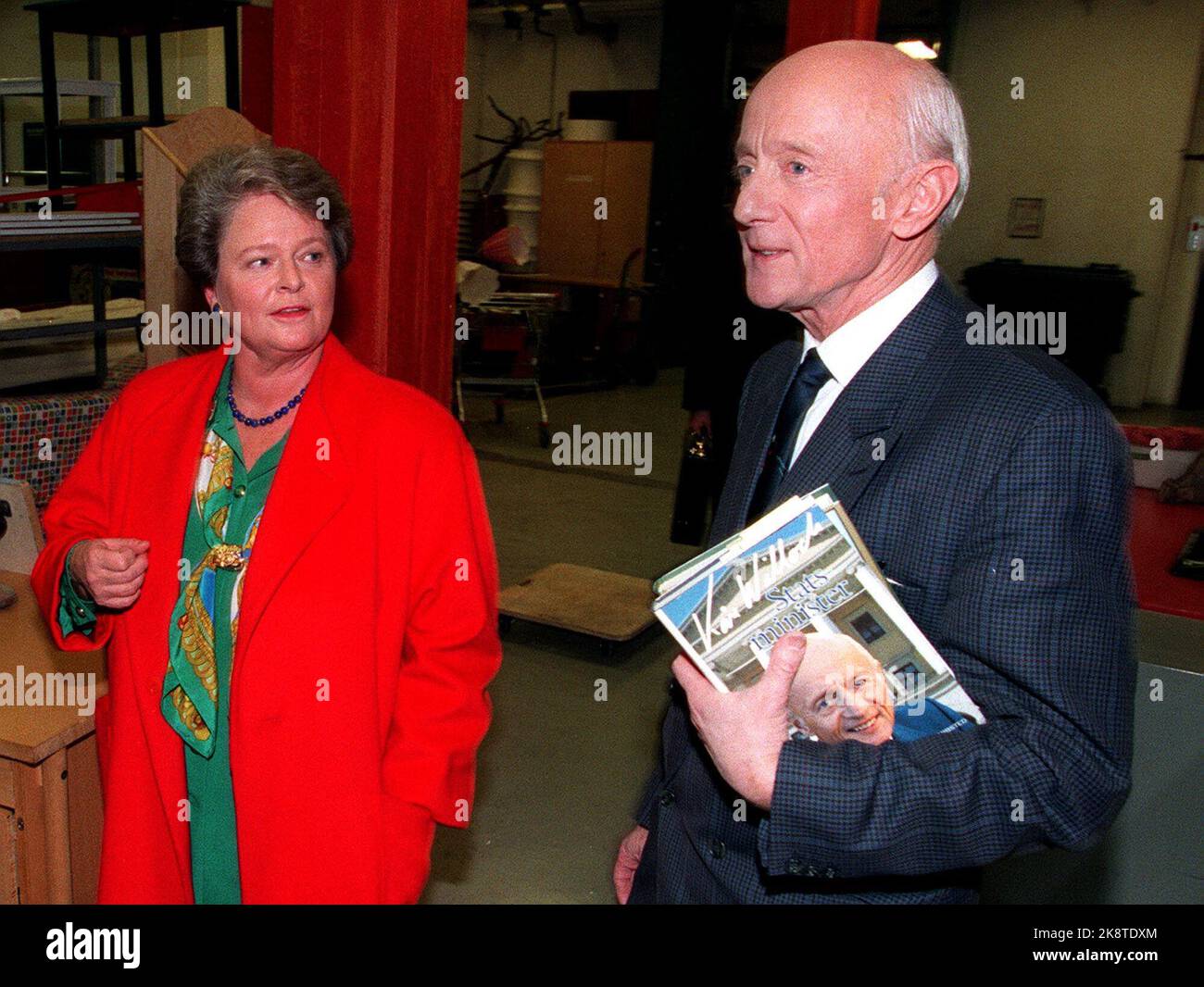 Oslo 19971118. Gro Harlem Brundtland and Kåre Willoch in NRK after the ...