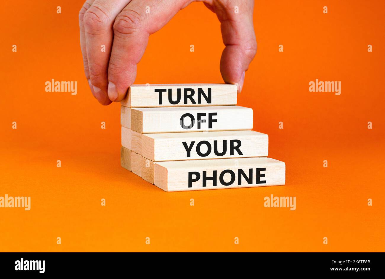 Turn off your phone symbol. Concept words Turn off your phone on wooden ...
