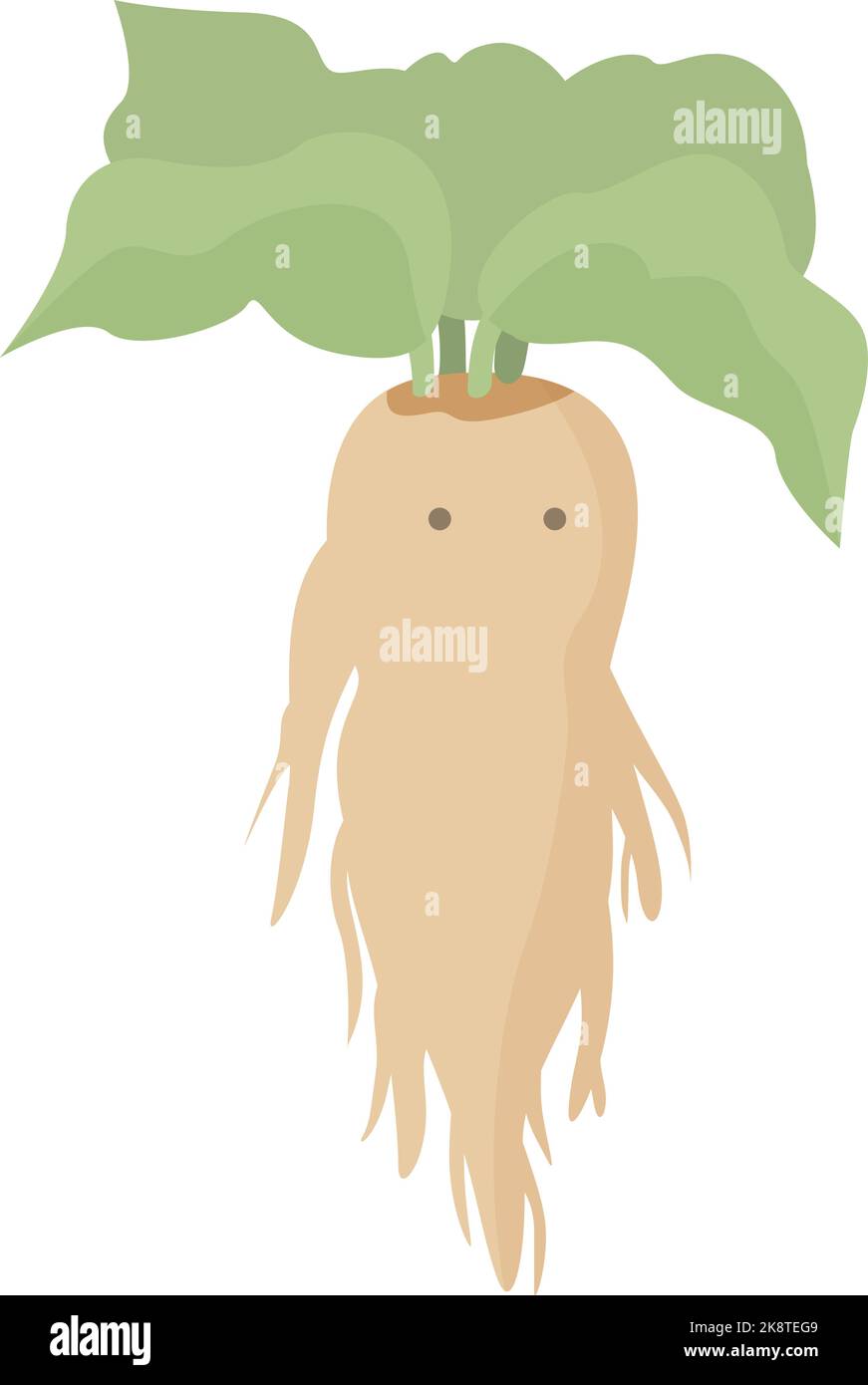 Flower mandrake icon cartoon vector. Green leaf. Plant magic Stock ...