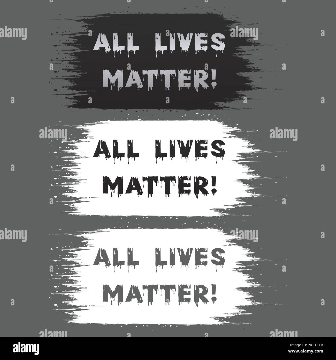 All lives matter typography text effect with paint texture background. EPS 10, Editable, Vector ...