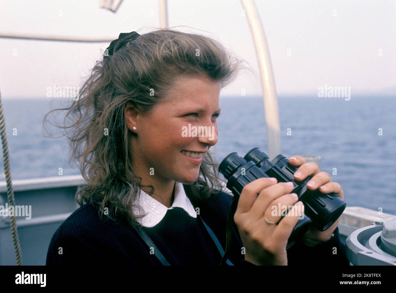 August 1990 - Princess Märtha Louise visits the Armed Forces. Here she ...