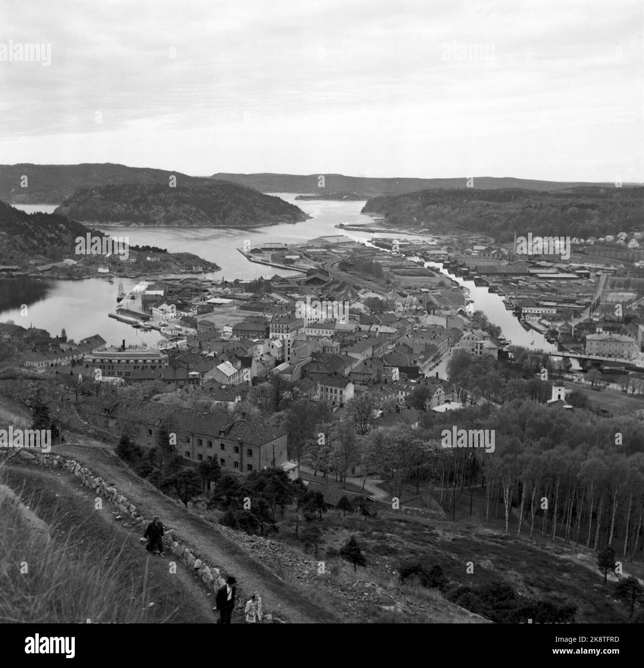 Oslo 19540516 Overview motif of Halden town taken from Fredriksten ...