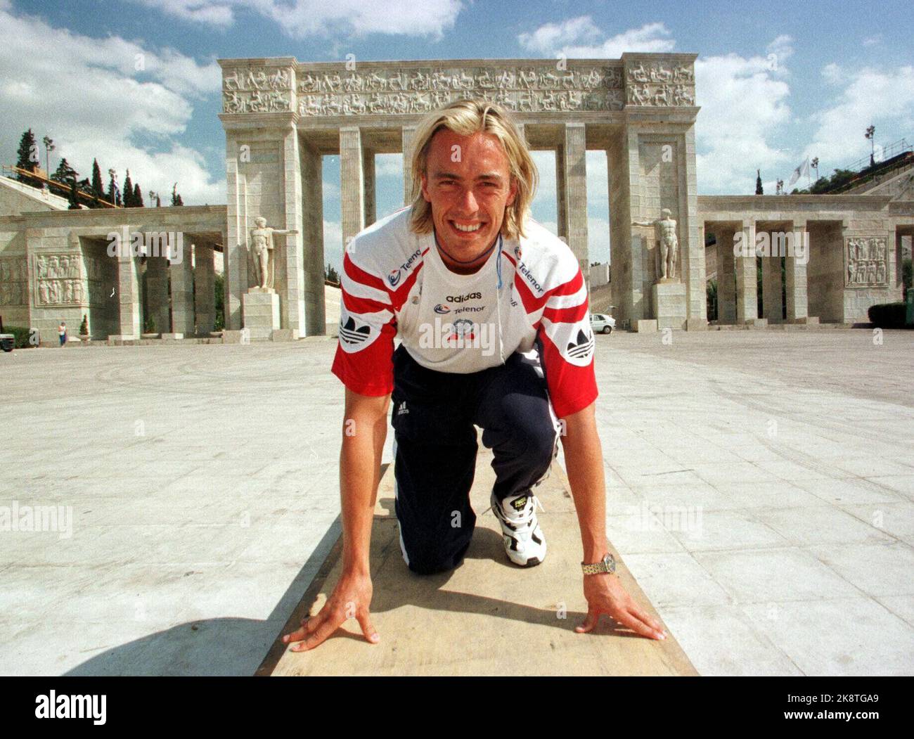 Athens, Greece 19970804: Geir Moen is ready to show muscle in the 200 ...