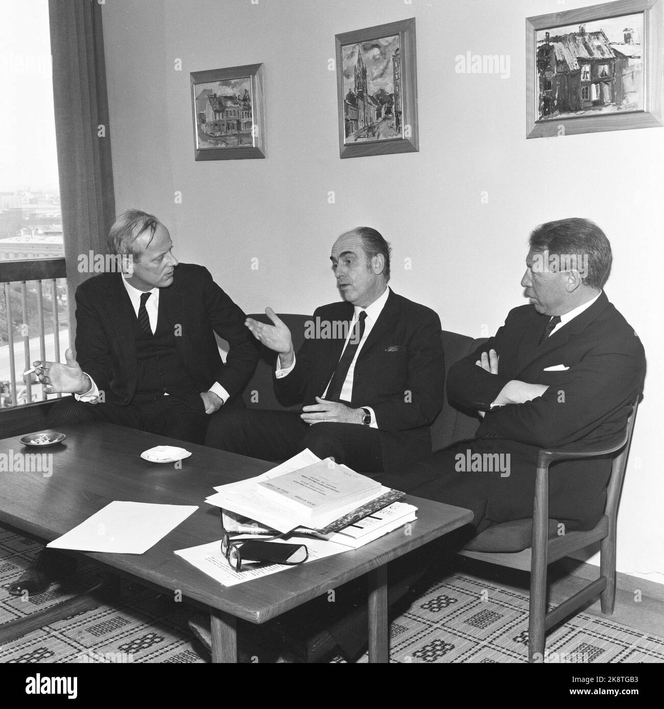 Oslo 19700413. Prime Minister of Greece Andreas Papandreou visits ...
