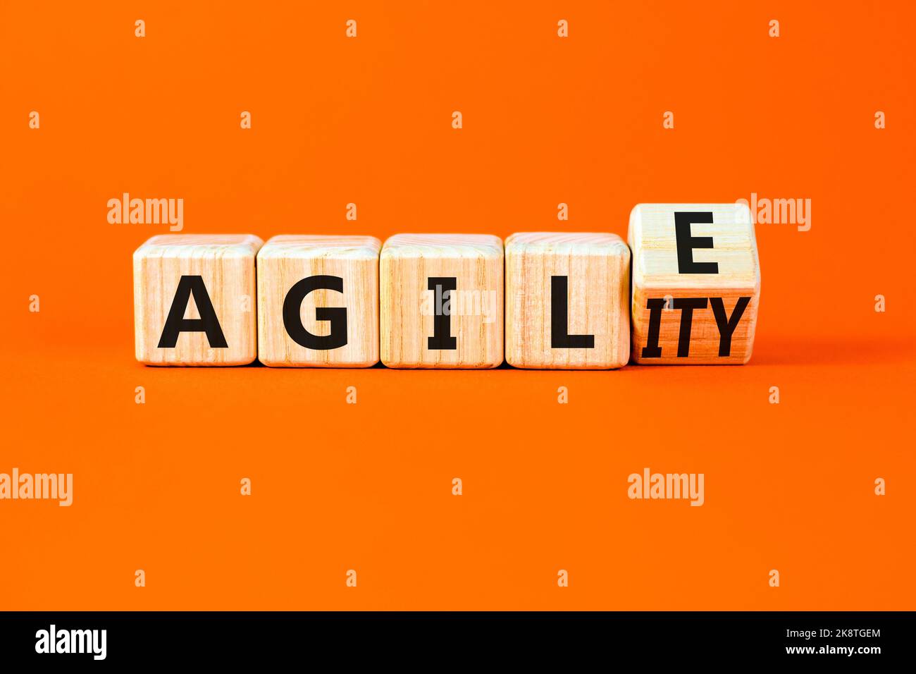 Agile and agility symbol. Concept words Agile and Agility on wooden ...