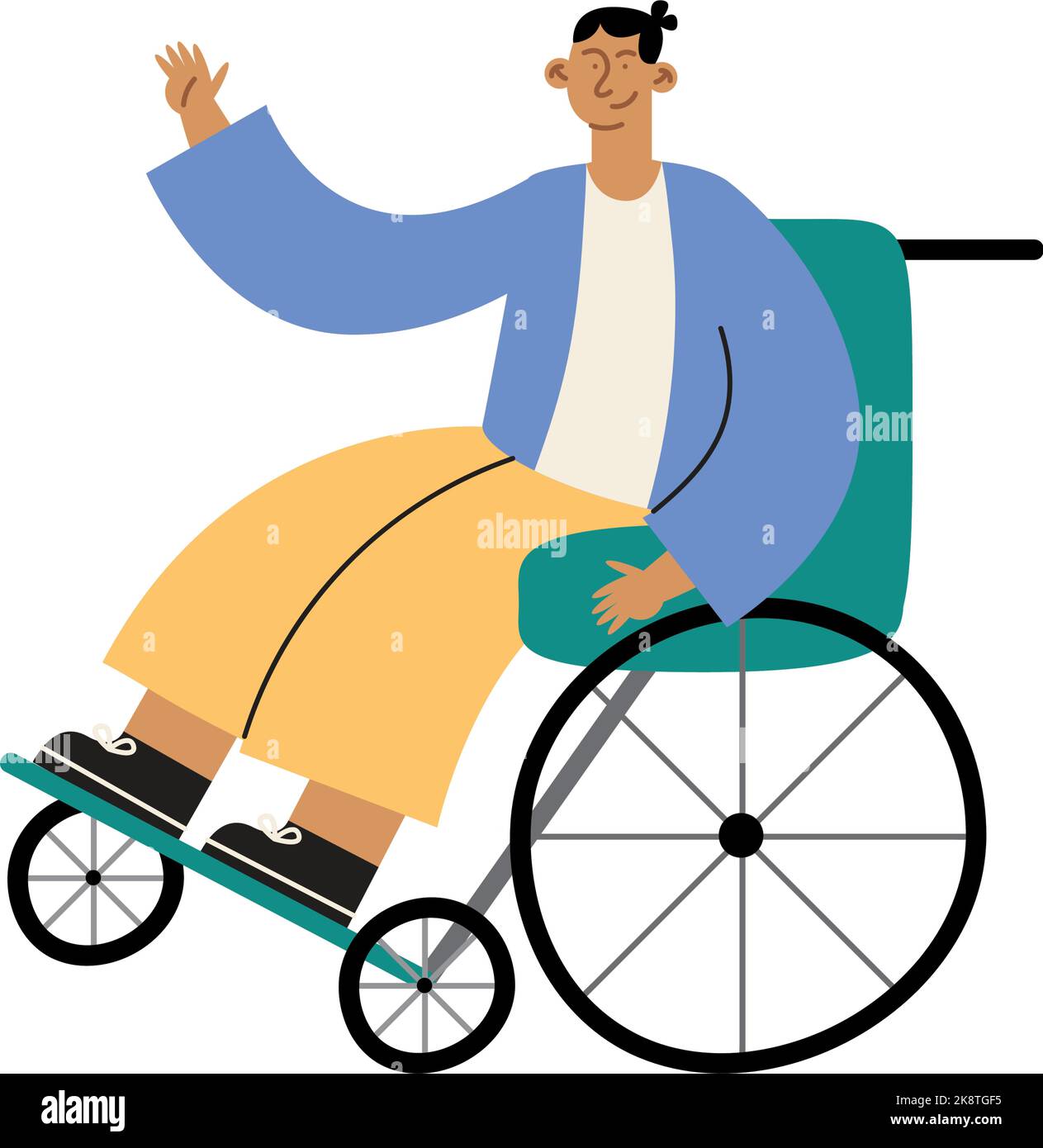 Guy male in wheelchair Stock Vector Images - Alamy