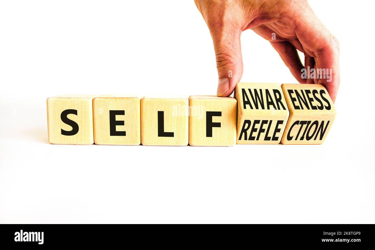 Self reflection awareness symbol. Concept words Self reflection and ...