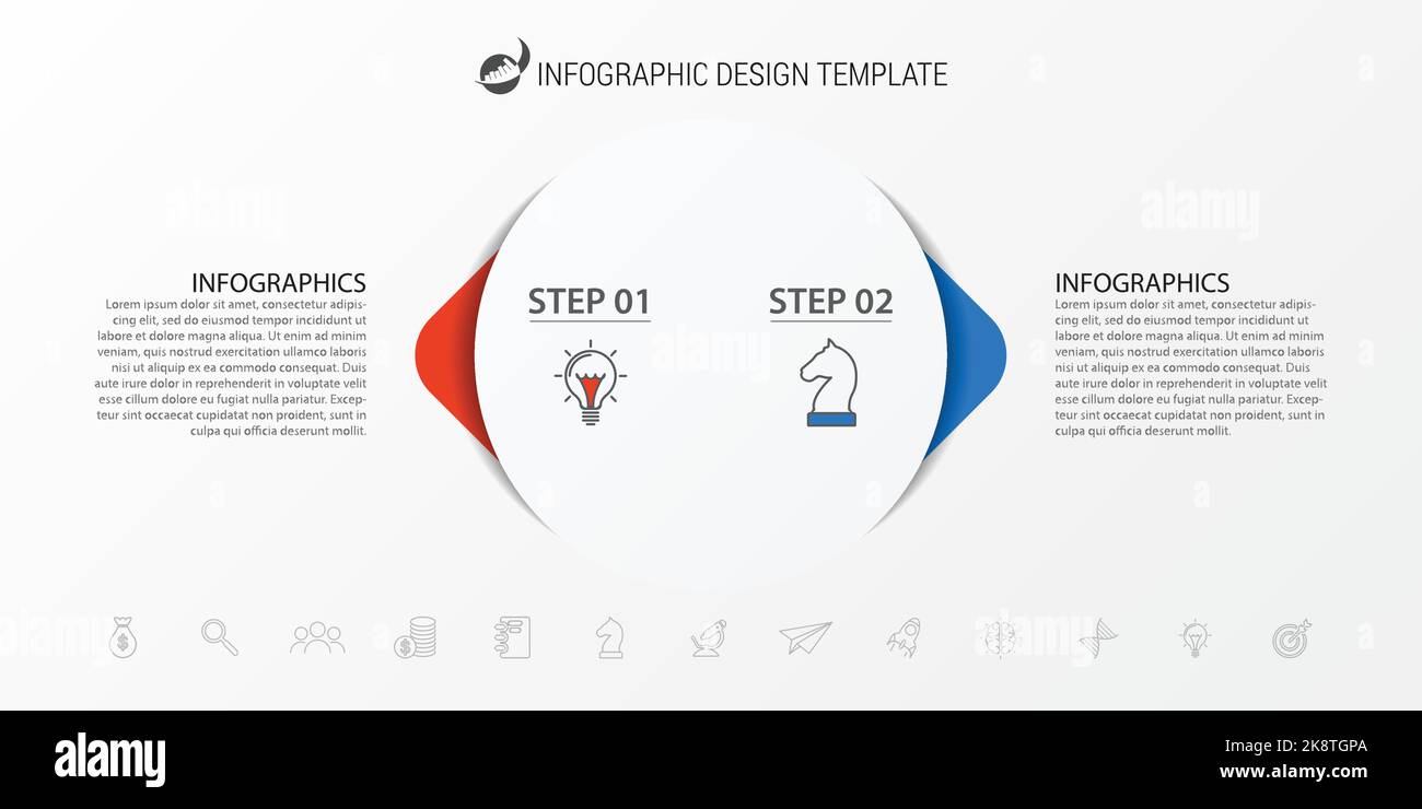 Infographic design template. Creative concept with 2 steps. Can be used ...