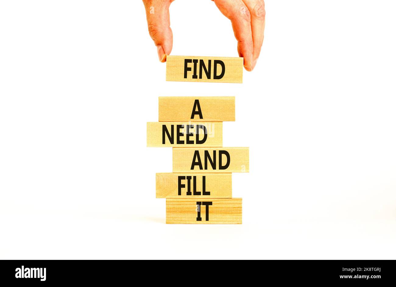Find a need and fill it symbol. Concept words Find a need and fill it ...