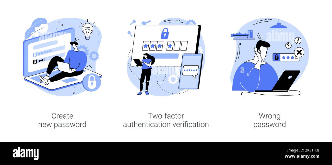Password management isolated cartoon vector illustrations se Stock ...