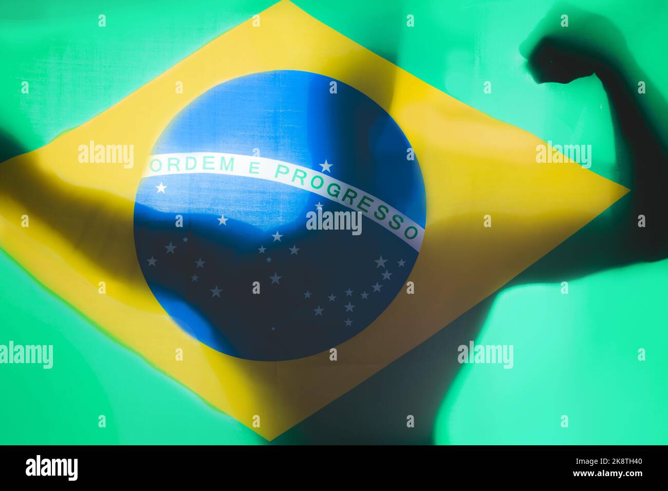 Brazilian Power - Silhouette on the Brazilian Flag Concept Brazilian ...