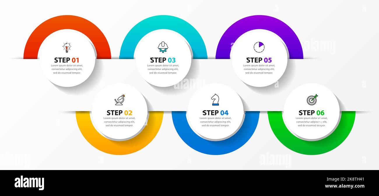 Infographic design template. Timeline concept with 6 steps. Can be used ...