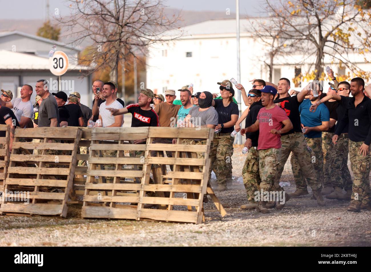 Soldiers are seen during the exercise "Rapid Response 2022", which is ...