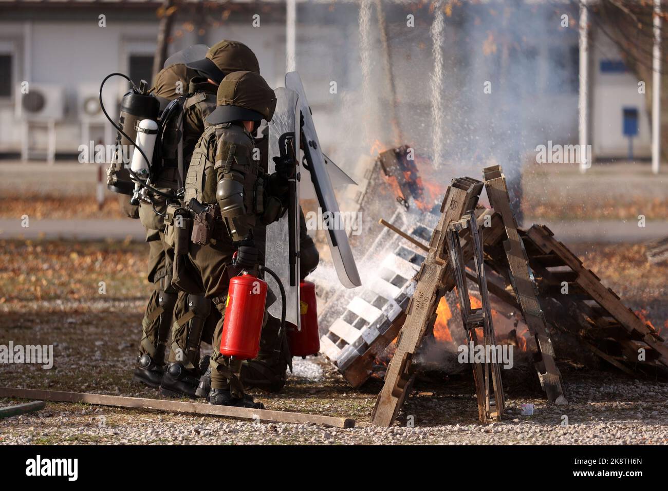 Soldiers are seen during the exercise "Rapid Response 2022", which is ...