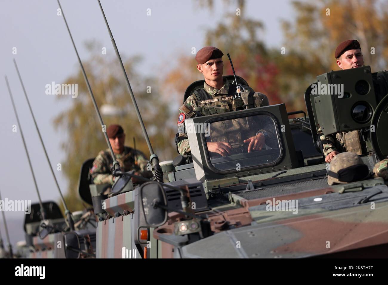 Soldiers are seen during the exercise "Rapid Response 2022", which is ...