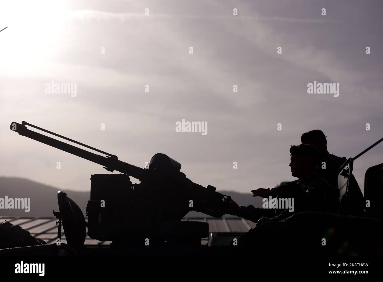 Soldiers are seen during the exercise "Rapid Response 2022", which is ...