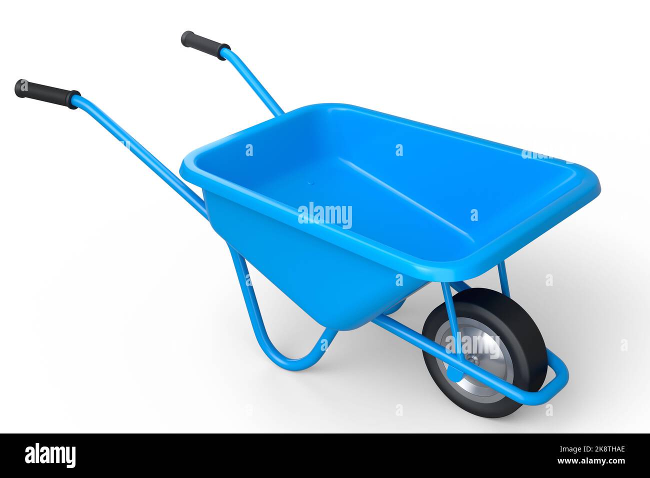 Garden wheelbarrow isolated on white background. Handcart with wheel ...