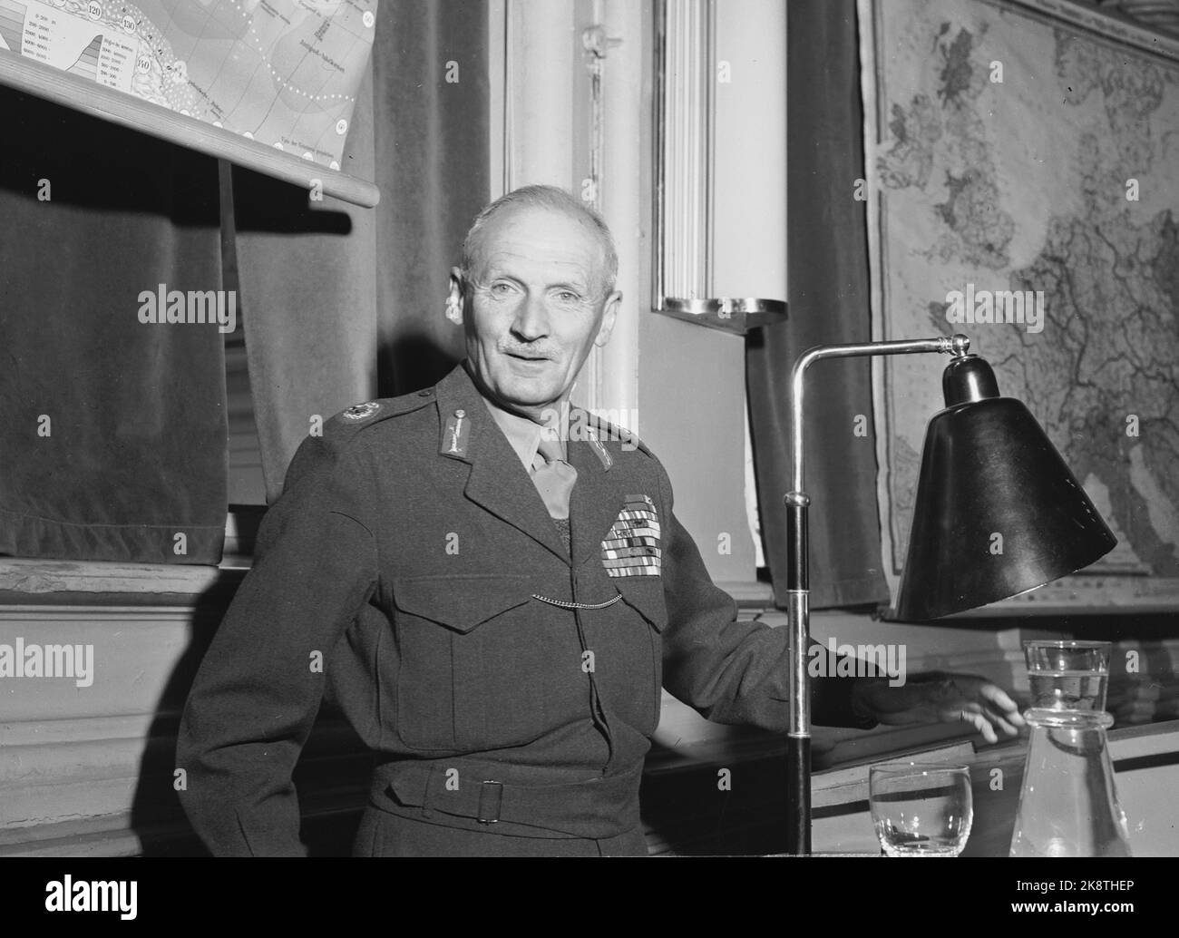 Bygdøy 19500313. General Bernard Law Montgomery, who is commander -in -chief of the Vest Union's ...