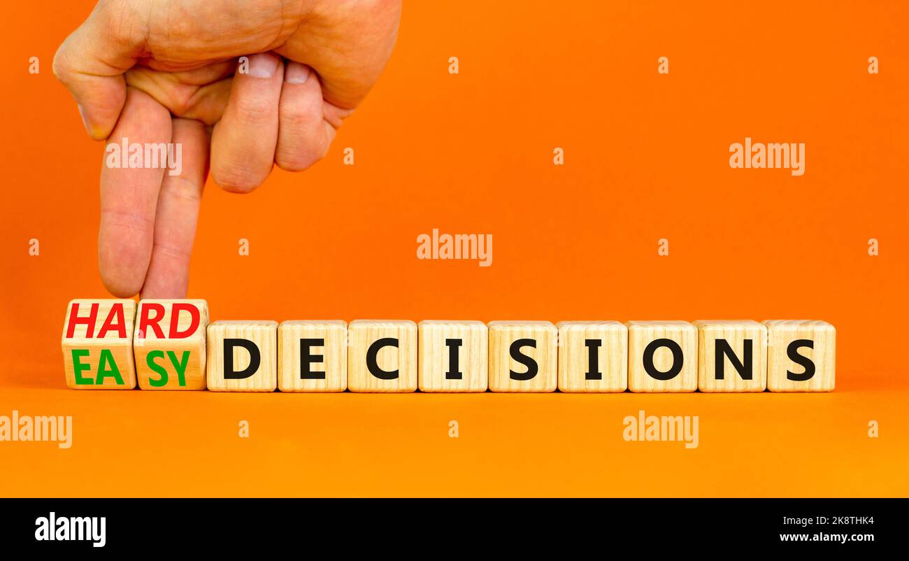 Hard or easy decisions symbol. Concept words Hard decisions and Easy ...