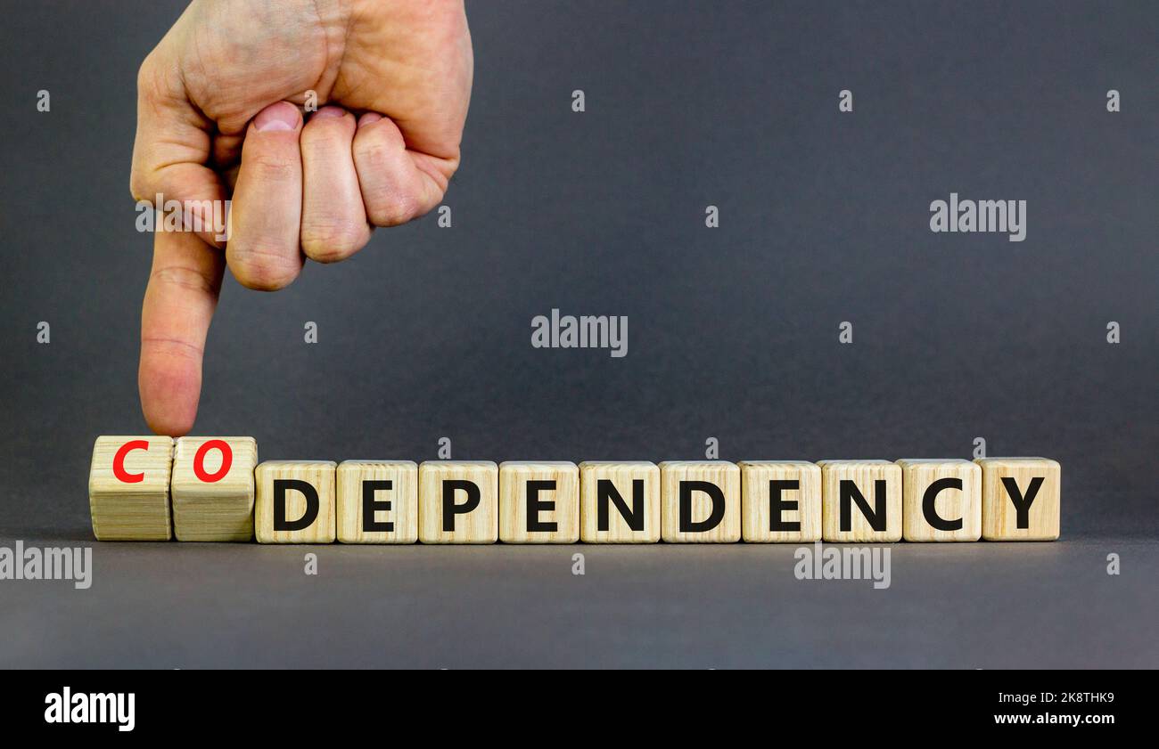 Codependency or dependency symbol. Concept words Codependency and ...