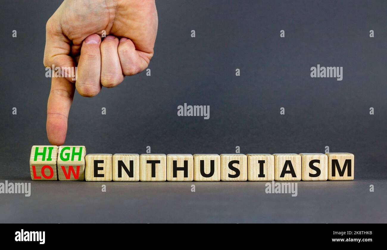High or low enthusiasm symbol. Concept words High enthusiasm and Low ...