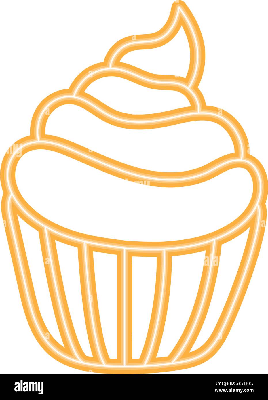 yellow cupcake neon party icon Stock Vector Image & Art - Alamy