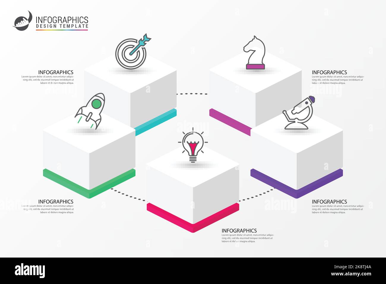 Infographic design template. Creative concept with 5 steps. Can be used ...