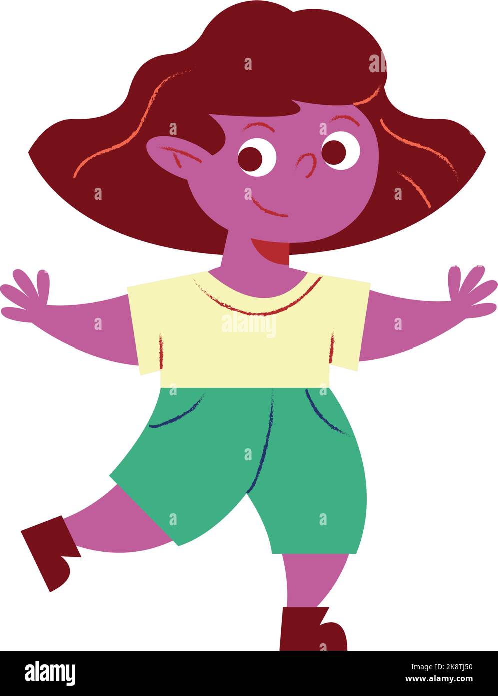 little kid girl purple character Stock Vector Image & Art - Alamy