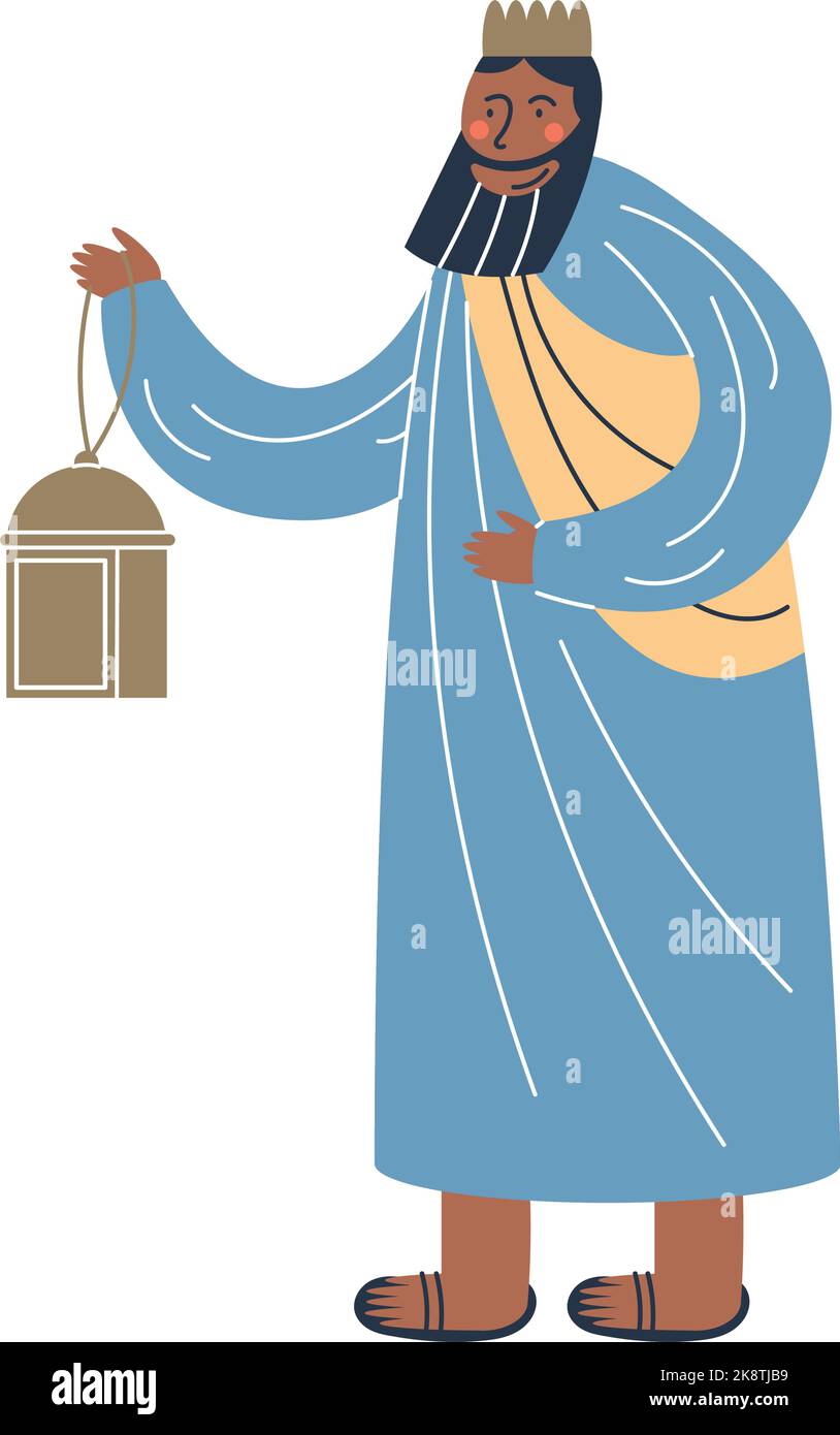 gaspar wise men manger character nativity scene Stock Vector Image ...