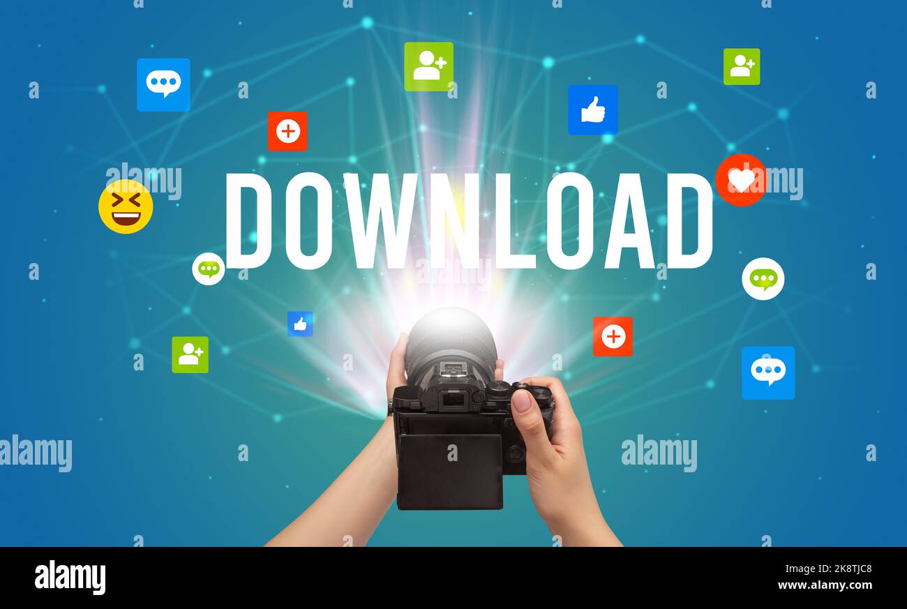 Using camera to capture social media content Stock Photo - Alamy